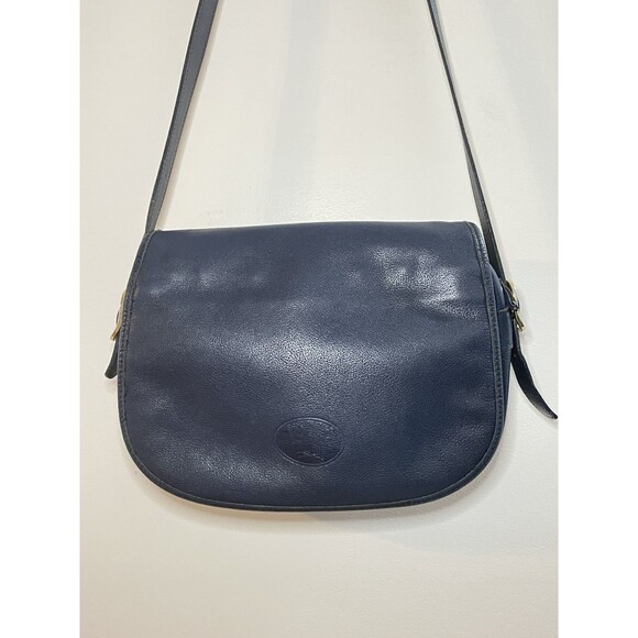 Longchamp | Bags | Vintage Longchamp Dark Blue Leather Small Shoulder ...